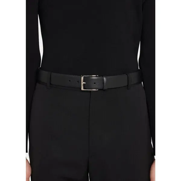 Simonnot Godard Galuchat Grained Leather Belt, 35mm - Mdbrwn