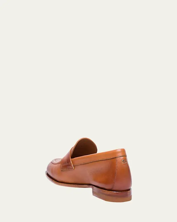Santoni Famed Leather Loafers - Light Brown