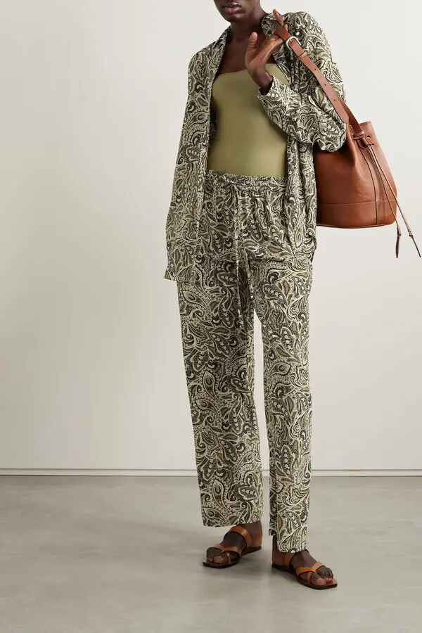 Matteau Net Sustain Paisley-print Organic Silk Crepe De Chine Wide-leg Pants