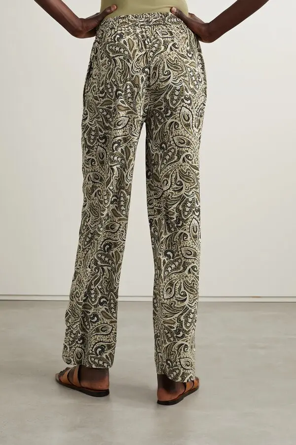 Matteau Net Sustain Paisley-print Organic Silk Crepe De Chine Wide-leg Pants