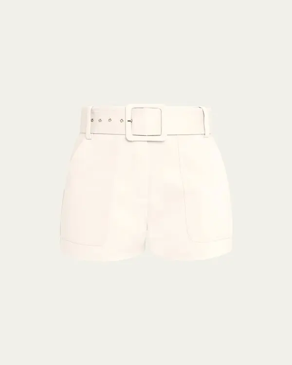 Ramy Brook Kasey Belted Tailored Shorts - Ivory