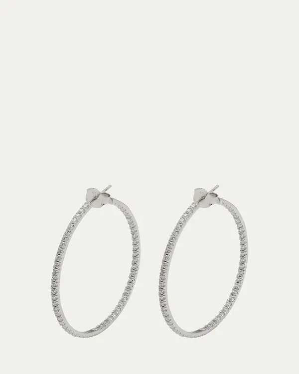 FANTASIA BY DESERIO 18k Gold-plated Sterling Cubic Zirconia Hoop Earrings - Silver
