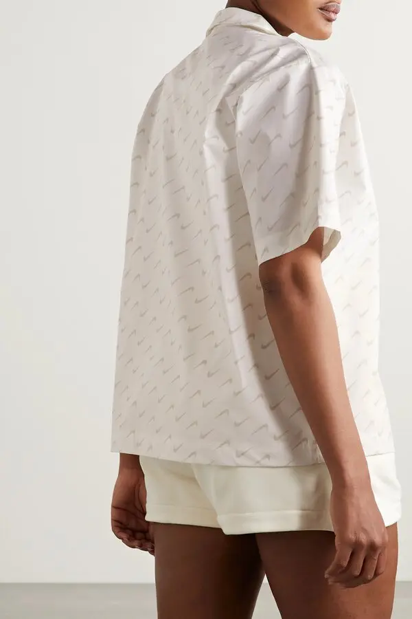 Nike Everyday Modern Printed Stretch Cotton-blend Poplin Shirt