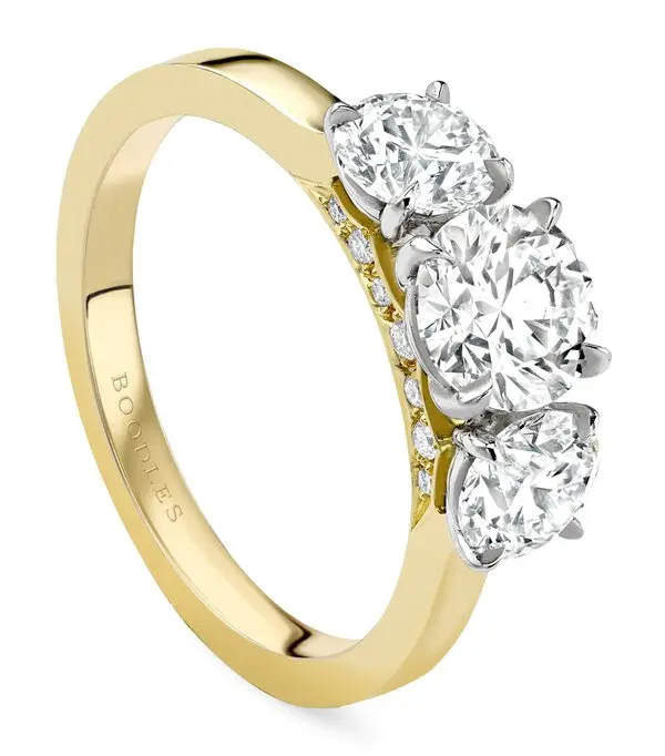 Boodles Gold, Platinum And Diamond Three Stone Engagement Ring