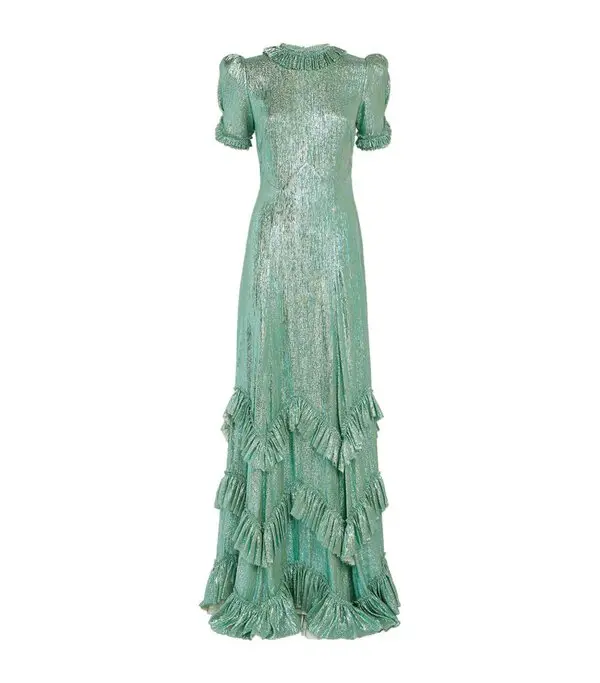 green emerald velvet dress The Vampire's Wife Emerald Green Cord Velvet Falconetti Festival Maxi –  House Of Huntington main image 0