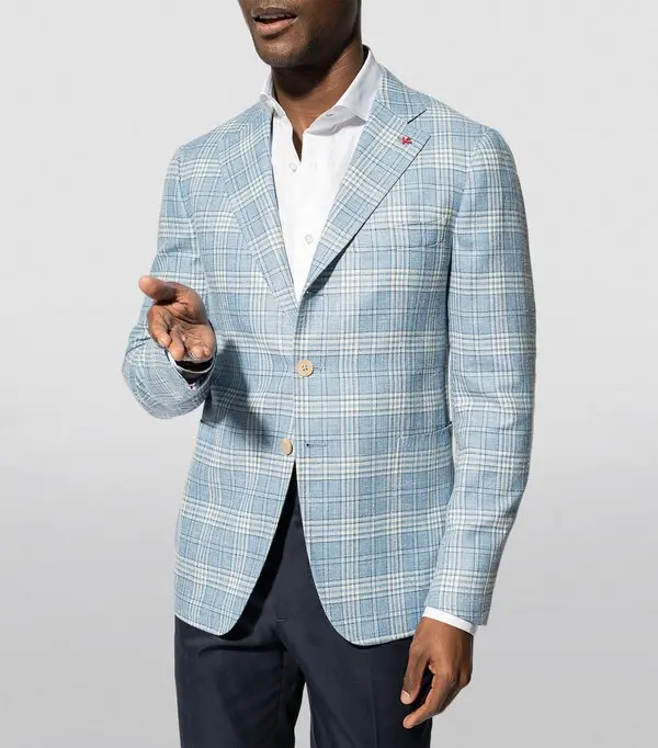 Isaia Single-Breasted Blazer Blue Editorialist