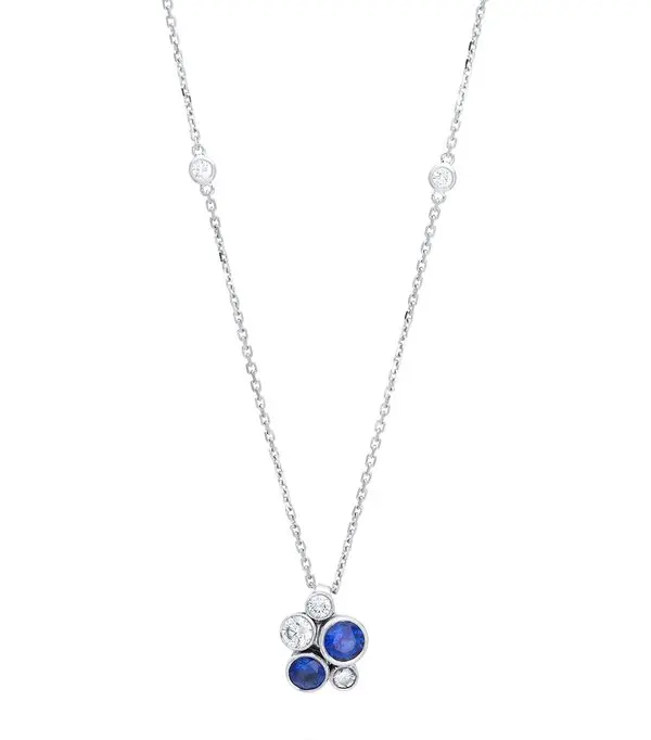 BOODLES Platinum, Diamond And Sapphire Raindance Necklace - Silver