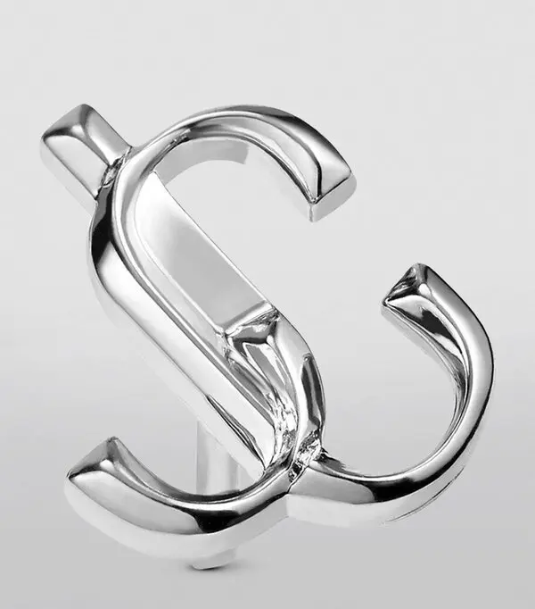 JIMMY CHOO Monogram Stud Earrings - Silver