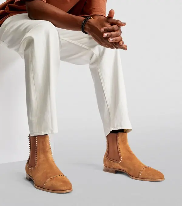 Christian Louboutin Chelsea Cloo Suede Boots - Brown  display picture 3