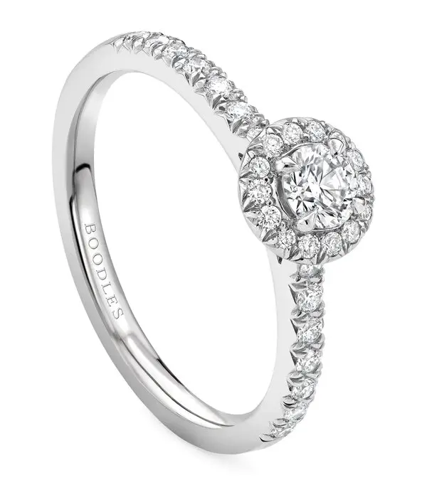 BOODLES Platinum And Diamond Vintage Engagement Ring - Silver