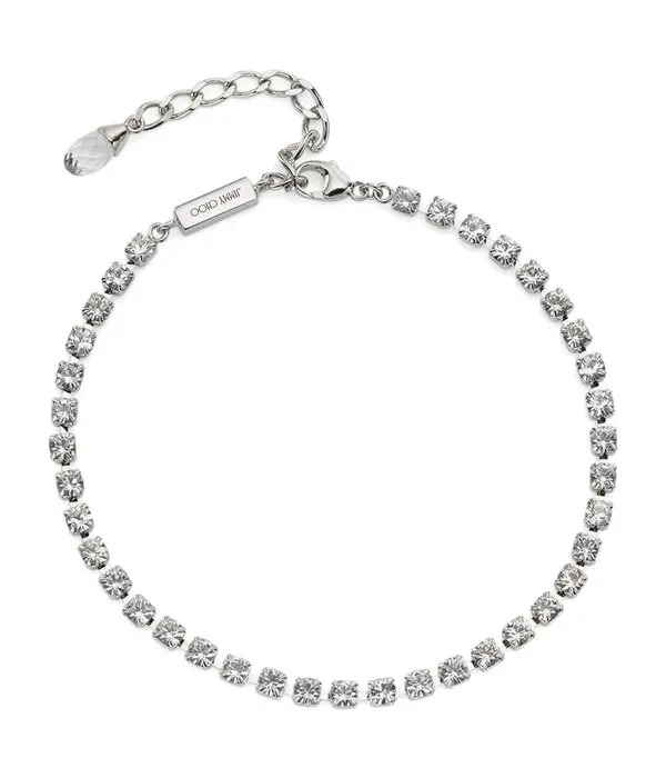 JIMMY CHOO Saeda Crystal Anklet - Silver