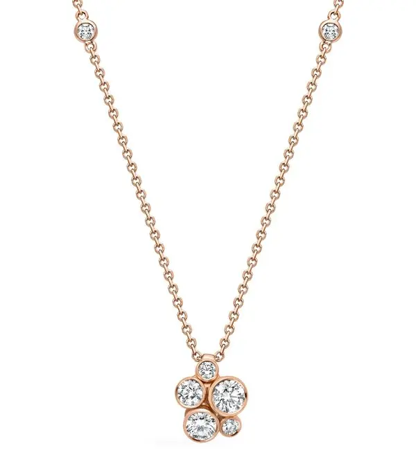 BOODLES Raindance Diamond Pendant Necklace - Rose Gold