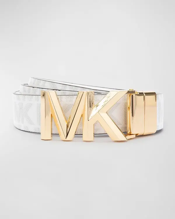 Michael Kors Logo Reversible Belt - 100 Optic White G  display picture 2