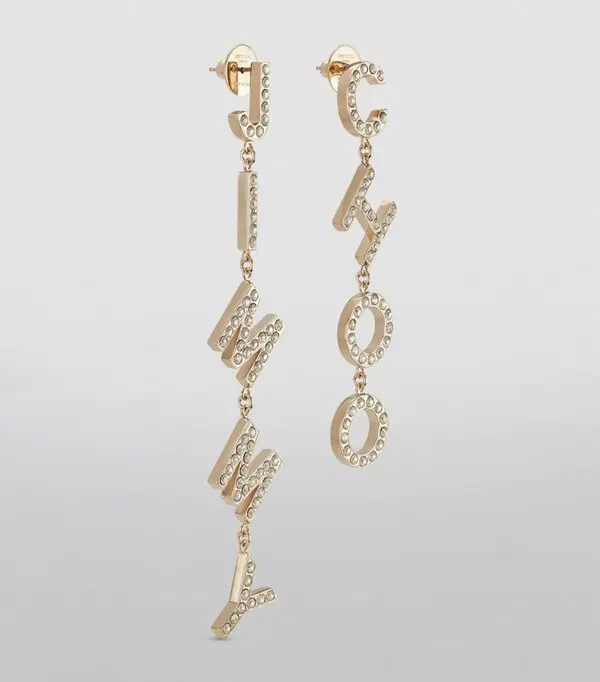 JIMMY CHOO Crystal Logo Earrings