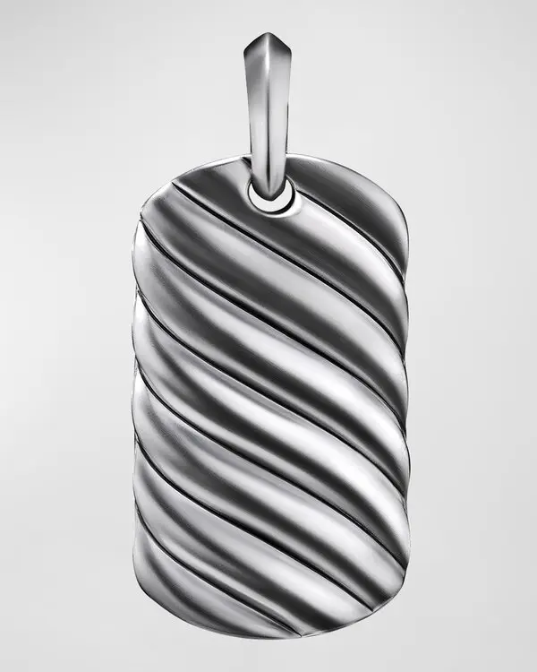 David Yurman Sculpted Cable Tag Pendant - Silver