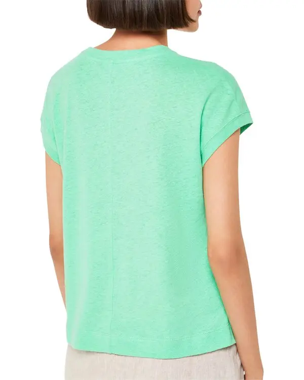 Whistles Ember Linen Mix Pocket Tee - Green