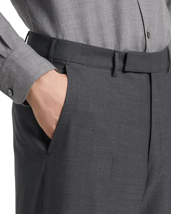 Zegna High Performance Wool Pants - Dark Gray