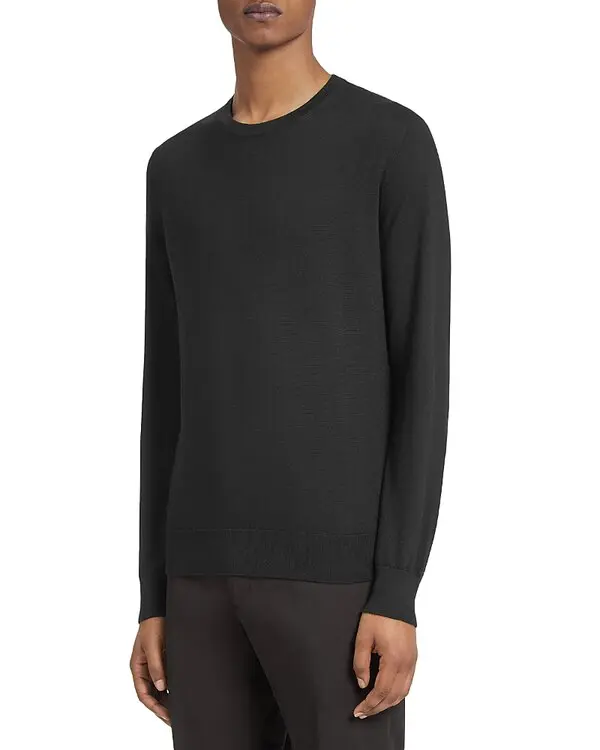 Zegna Cashseta Light Crewneck Sweater - Black