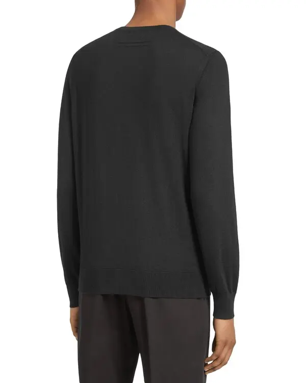 Zegna Cashseta Light Crewneck Sweater - Black