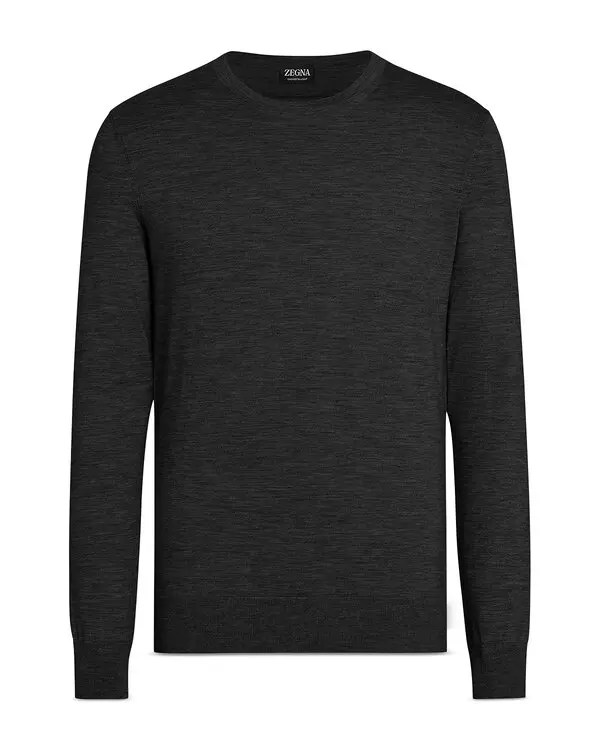 Zegna Cashseta Light Crewneck Sweater - Black