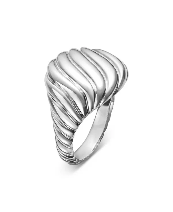 David Yurman Sterling Sculpted Cable Ring - Silver