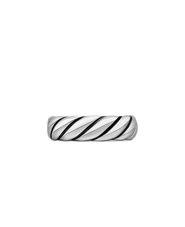 David Yurman Sterling Sculpted Cable Band Ring - Silver