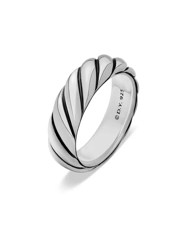 David Yurman Sterling Sculpted Cable Band Ring