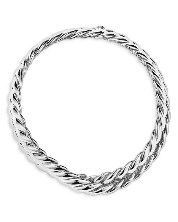 David Yurman Sculpted Cable Double Wrap Bracelet - Silver