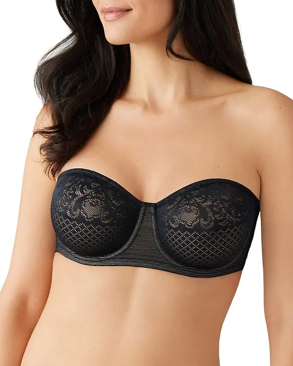 Wacoal Visual Effects Strapless Lace Minimizer Bra - Black