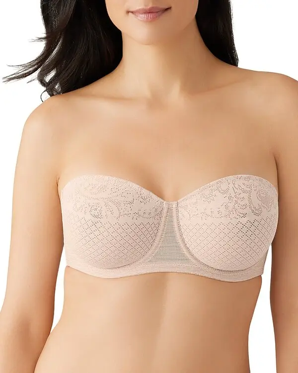 Wacoal Visual Effects Strapless Lace Minimizer Bra - Sand