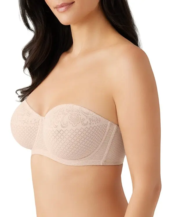 Wacoal Visual Effects Strapless Lace Minimizer Bra - Sand