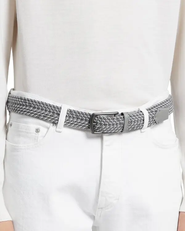 Zegna Braided Belt - Medium Gray