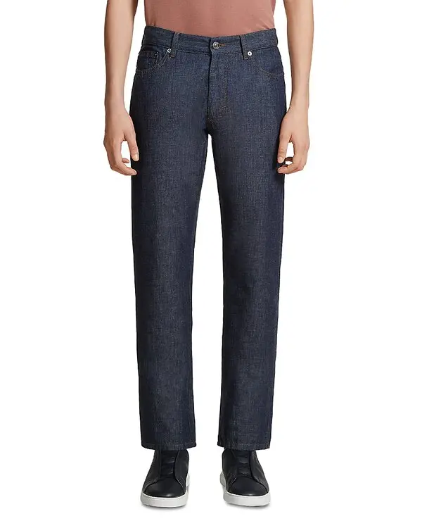 Zegna Slim Fit Cotton & Linen Jeans