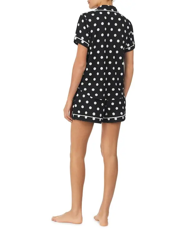 Kate Spade New York Printed Short Pajama Set - Black Dot