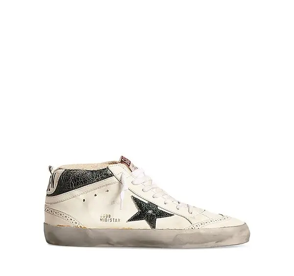 GOLDEN GOOSE Mid Star Wingtip Sneakers - White/ivory