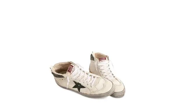 GOLDEN GOOSE Mid Star Wingtip Sneakers - White/ivory