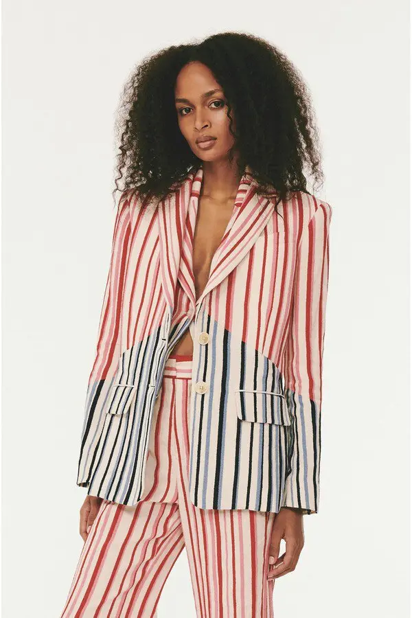 Rosie Assoulin 50/50 Blazer Red Pink
