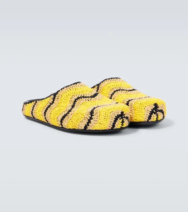 Marni X No Vacancy Inn Woven Mules - Yellow