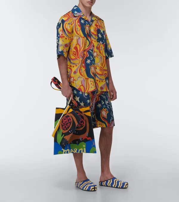 Marni X No Vacancy Inn Raffia-effect Slippers - Multicoloured