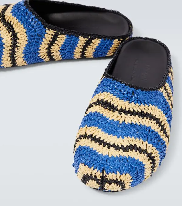 Marni X No Vacancy Inn Raffia-effect Slippers - Multicoloured