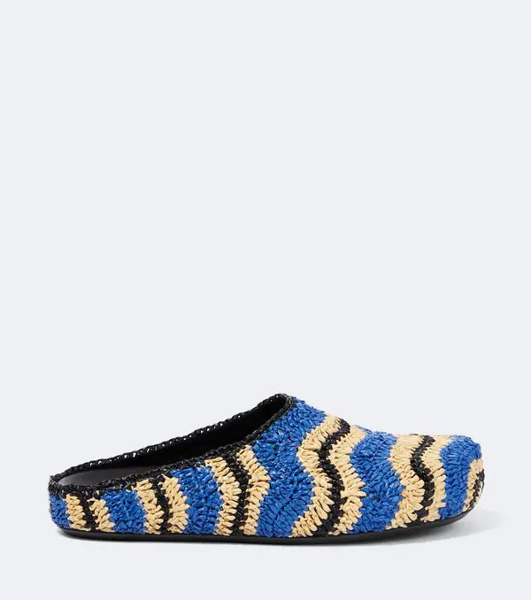Marni X No Vacancy Inn Raffia-effect Slippers - Multicoloured