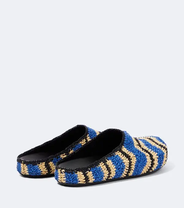Marni X No Vacancy Inn Raffia-effect Slippers - Multicoloured