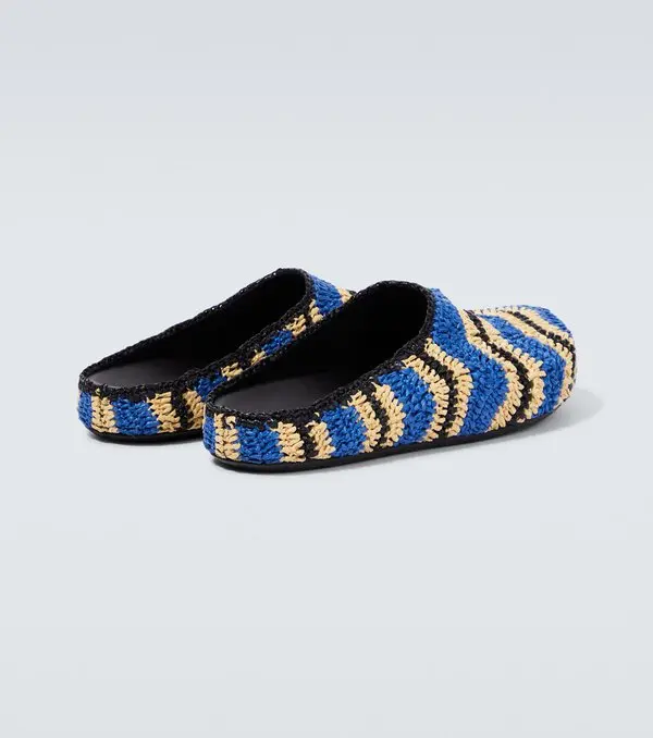 Marni X No Vacancy Inn Raffia-effect Slippers - Multicoloured