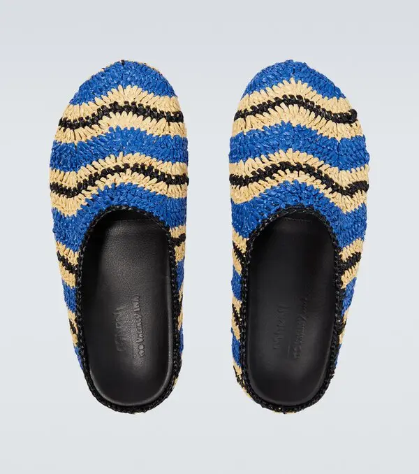 Marni X No Vacancy Inn Raffia-effect Slippers - Multicoloured