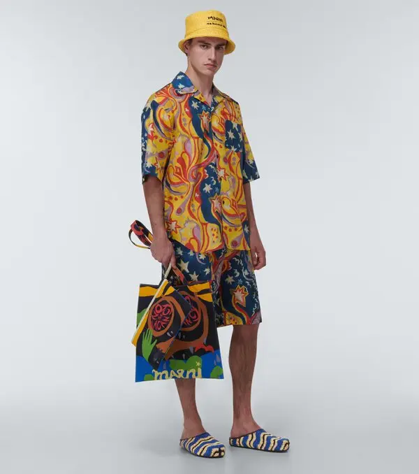 Marni X No Vacancy Inn Raffia-effect Slippers - Multicoloured