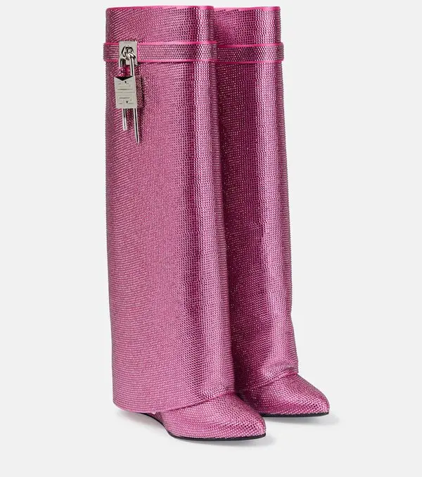 Givenchy Shark Lock Embellished Knee-high Boots