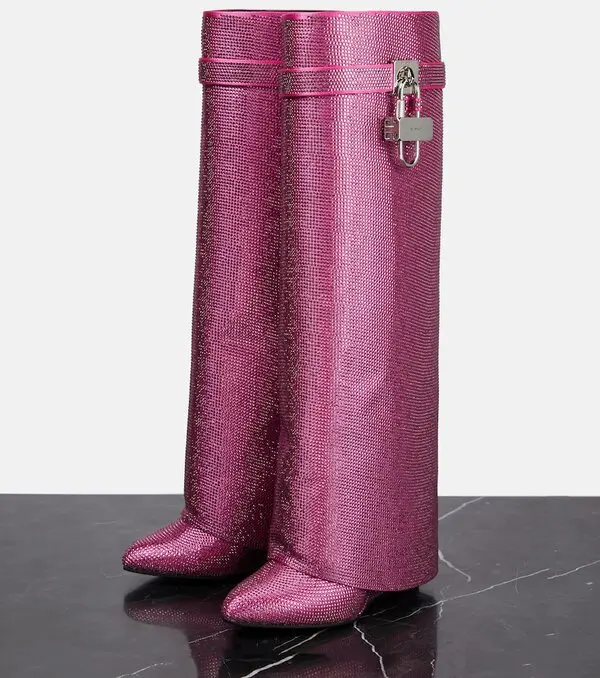 Givenchy Shark Lock Embellished Knee-high Boots