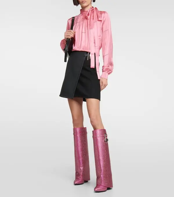 Givenchy Shark Lock Embellished Knee-high Boots