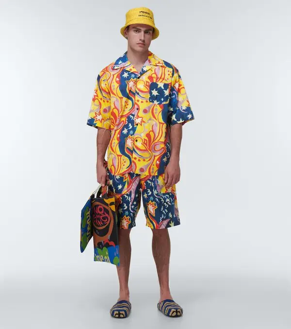 Marni X No Vacancy Inn Printed Cotton Shorts