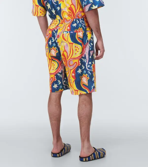 Marni X No Vacancy Inn Printed Cotton Shorts